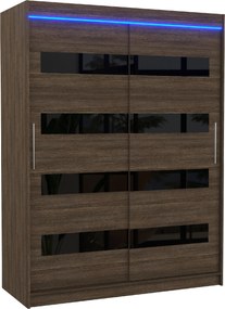 ADRK Furniture Posuvná skříň s lacobelem a LED osvětlením MARTINEZ 150 ADRK-SW-MAR-CHBL-150-L