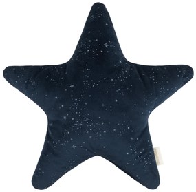 Nobodinoz Polštář Eco-Velvet Star Night Blue Silver Milky Way