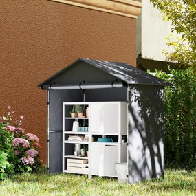 Outsunny Garážový stan 1,1x2m s rolovacím vstupem, provazy a kolíky, pozinkovaná ocel a 420D Oxford venkovní garáž na jízdní kola a zahradní nářadí, …
