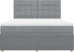 Box spring postel s matrací světle šedá 180 x 200 cm textil 3292135