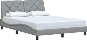 Rám postele bez matrace světle šedý 140 x 190 cm textil 3310594
