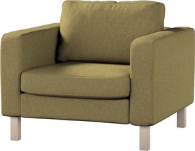 Potah na křeslo IKEA Karlstad, krátký barva zelená látka pletený vzor