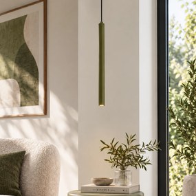 Moderní zelená závěsná lampa s integrovanou stropní deskou - Chuba
