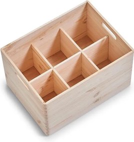 Zeller Present Dřevěná bedýnka s přepážkami, 3-dílná, BOXSET, 40 x 30 x 24 cm