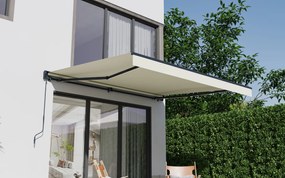 Elektrická markýza s LED osvětlením BestBerg BBSU-EL395BG / 395 x 300 cm / béžová