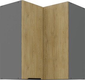 CREMONA ac | horní kuchyňská skříňka 60x60 GN-72 2F (90°) rohová s policemi | 60x60 cm | antracit/cremona