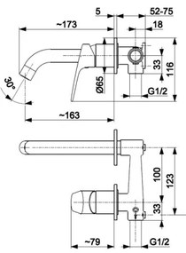 KFA Armatura 5559-810-81 - Umyvadlová baterie pro podom. inst. OTAVA matná černá