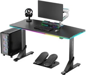 ULTRADESK Iron černá / Herní stůl / 132.5 x 60.5 x 71 - 81 cm / nastav