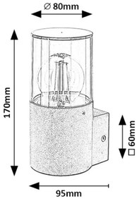 Rabalux 7158 - Venkovní nástěnné svítidlo TEPLICE 1xE27/12W/230V IP44