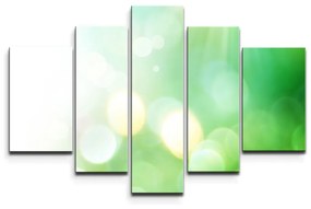 Sablio Obraz - 5-dílný Zelená abstrakce - 125x90 cm