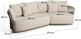 Béžová/taupe čalouněná zahradní pohovka Osani – Kave Home
