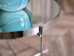 MPT Odkládací stolek Ibia S, stříbrná skleněná deska, chrom