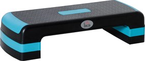 HOMCOM Aerobní Step - Fitness Platforma s Nastavitelnou Výškou 10/15/20 cm, Protip滑ovací Stepper s Nosností 150 kg, 78x28x20 cm, Modro-Černá | Aosom