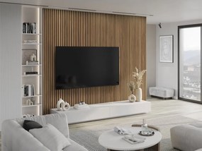 Mexen Lam-F, akustické stěnové lamely 275 × 30 cm, plstěný podklad 8 mm, technická dýha, ořech světlý, S105-275307-3015-017