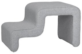 Hübsch Látkový taburet Wave Pouf Grey, šedá barva, textil