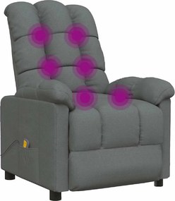 Masážní křeslo tmavě šedé textil 289807