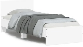 vidaXL Rám postele s čelem a LED osvětlením 90 x 190 cm [838835] Barva: Bílá