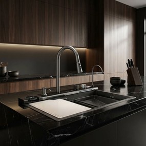 Rea, Multifunkční ocelový dřez 10 v 1 REA Alonzo Černý, ZLE-06418