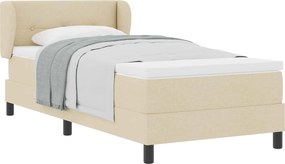 Postel s boxspringem s čelo Krémová 100 x 200 cm textil 3340015
