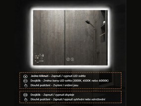 Chytré infrazrcadlo SMART MIRROR 250W | Výhřevnost 4,5 m2 | 60x80 cm | WiFi termostat | Dálkové ovládání | LED světlo | Zrcadlo na výšku