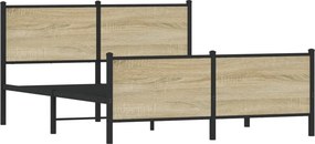 Kovový rám postele bez matrace dub sonoma 160 x 200 cm 3301363