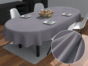 Biante Sametový oválný ubrus Velvet Premium SVP-013 Šedý 100x160 cm