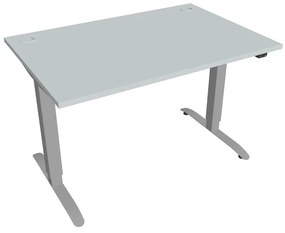 Elektr. nastavitelný stůl 120x80 - HOBIS MOTION MS 2 1200 Dekor stolové desky: šedá, Barva kovové podnože: stříbrná