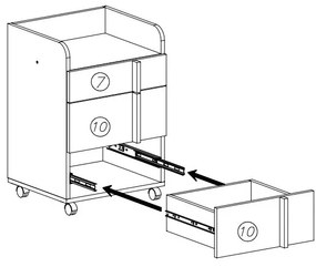 Meblar Kontejner RM11 pro psací stůl Remo RM10