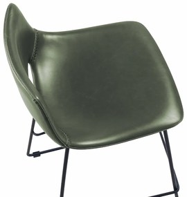 OnaDnes -20% Zelená koženková barová židle Kave Home Zahara 65 cm