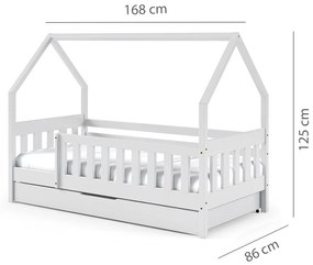 Jednolůžko dětská postel LENA | 80x160 cm | s roštem | bílá | UNI PROVEDENÍ