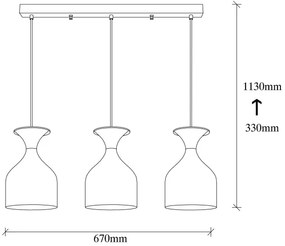 Lustr na lanku SIVANI 3xE27/40W/230V bílá/měděná