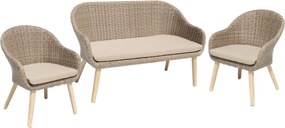 XXXLutz TERASOVÁ SEDACÍ SOUPRAVA 3dílné, dřevo, kov, plast, textil Gardenson - Online Only zahradní nábytek - 002836038301