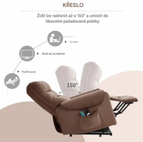 HOMCOM Masážní televizní křeslo Conny | hnědé