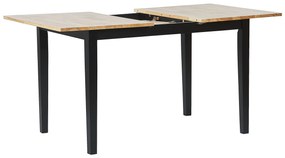 Rozkládací jídelní stůl 120/150 x 80 cm světlé dřevo s černou HOUSTON Beliani