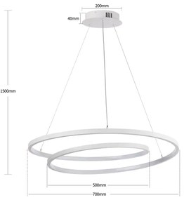 Brilagi-LED Stmívatelný lustr na lanku TWISTER LED/75W/230V pr. 70 cm bílá + DO