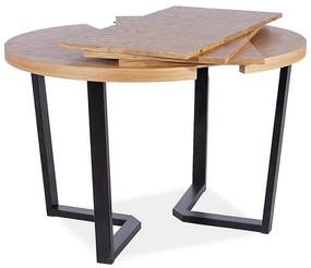 Rozkládací jídelní stůl 100-250 cm Perly (dub + černá) (pro 4 až 8 osob). 1050699