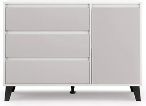 Komoda Borg 1d3s bílá / kašmír