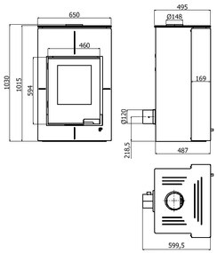 Krbová kamna AQUAFLAM VARIO ® SAPORO 11kW hnědá - sametová (teplovzdušná verze)