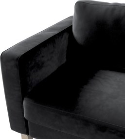 Potah na pohovku IKEA Karlstad, 3-místná, rozkládací barva černá látka lesklé, sametová