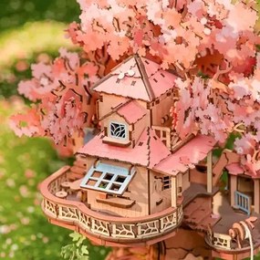 RoboTime Domeček na stromě Sakura / 3D dřevěná skládačka / 535 dílků /