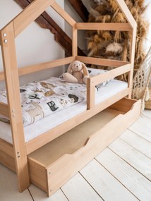 Woodisio Domečková postel  EMA PLUS Variant: 160 x 80, Barva: Transparentní matný lak, Veľkosť: S roštem