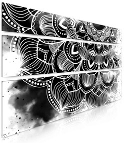 Malvis ® Obraz atypická černobílá mandala Velikost: 150x90 cm