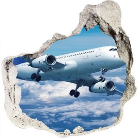 Wallmuralia Foto fotografie díra na zeď Letadlo v mracích 75x75 cm