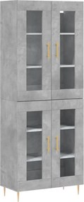 vidaXL Skříň highboard 69,5 x 34 x 180 cm kompozitní dřevo [3198269] Barva: šedá sonoma