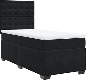 Box spring postel s matrací černá 100x200 cm samet 3293148