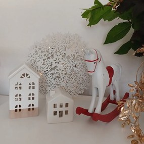 3D LED svítící vločka na baterie 26 × 29 × 3,2 cm teple bílá, IP20 interiér, AA