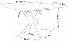Jídelní stůl Maxwell, mramor / černá