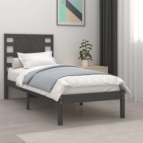 Rám postele šedý masivní dřevo 90 x 190 cm Single,  3104185 HangarStore.cz