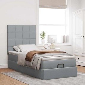 Osmanský rám postele s matrací světle šedá 90x190cm textil 3313119