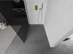 Mexen Kioto sprchová zástěna 70x200 cm 8 mm, zlatý profil, šedé sklo, 800-070-101-50-40
